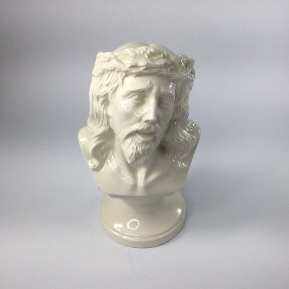 Accents | Vintage Ceramic Religious White Figurine Bust Sculpture Jesus ...